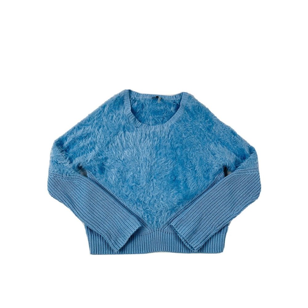 Vince Camuto Teddy Fuzzy Penny Lane Crewneck Sweater - Gem